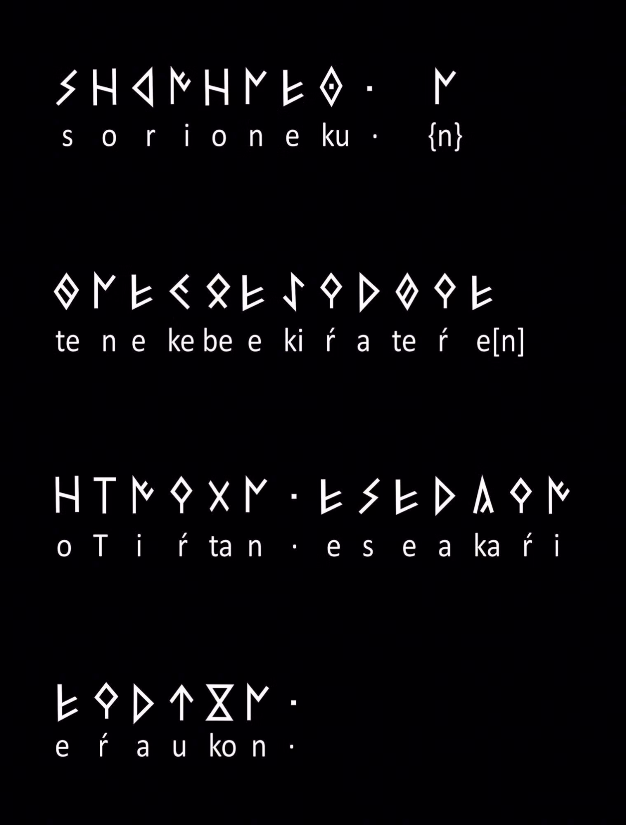 Skyrim Language Alphabet